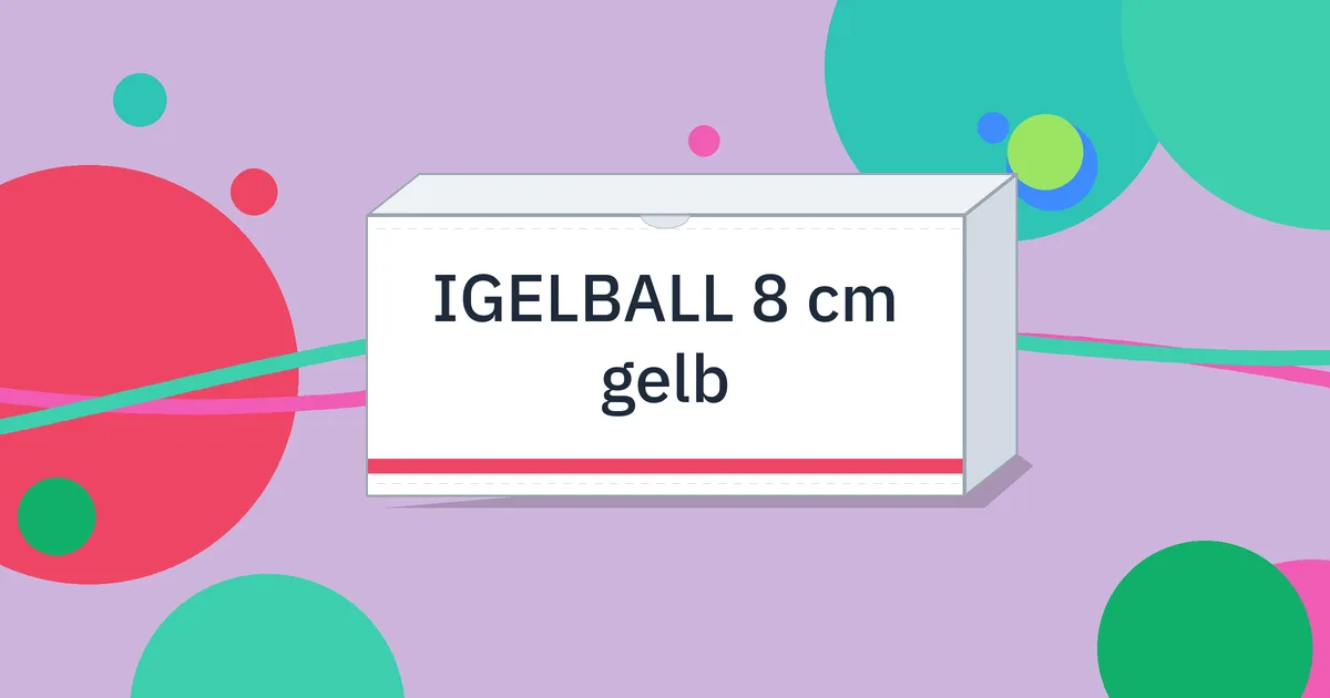 Symbolbild: Packung mit der Aufschrift IGELBALL 8 cm gelb (PZN 09103575) – Verfügbarkeit und Bezug in Apotheken in Frankfurt am Main