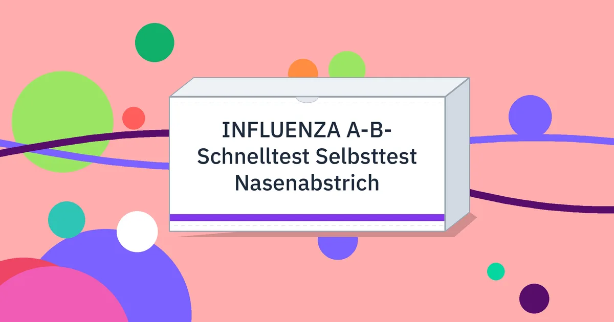 Symbolbild: Packung mit der Aufschrift INFLUENZA A-B-Schnelltest Selbsttest Nasenabstrich (PZN 18242548) – Verfügbarkeit und Bezug in Apotheken in Frankfurt am Main