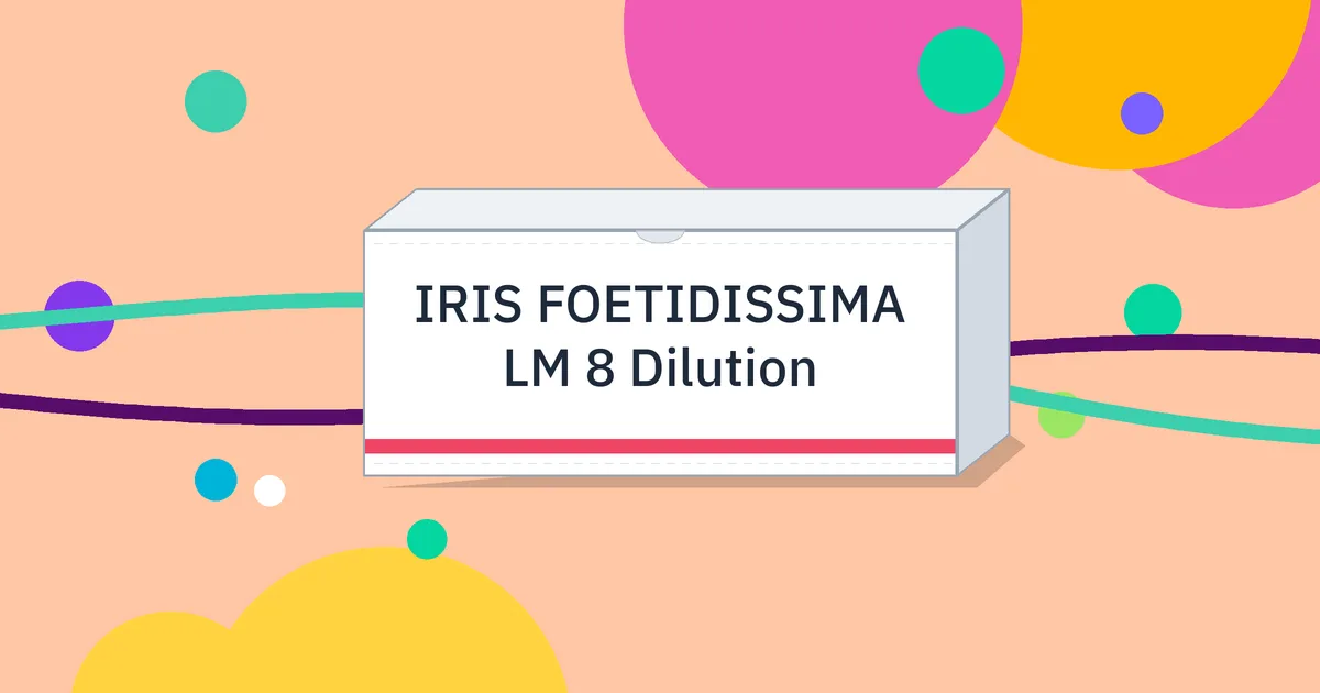 Symbolbild: Packung mit der Aufschrift IRIS FOETIDISSIMA LM 8 Dilution (PZN 12913875) – Verfügbarkeit und Bezug in Apotheken in Frankfurt am Main