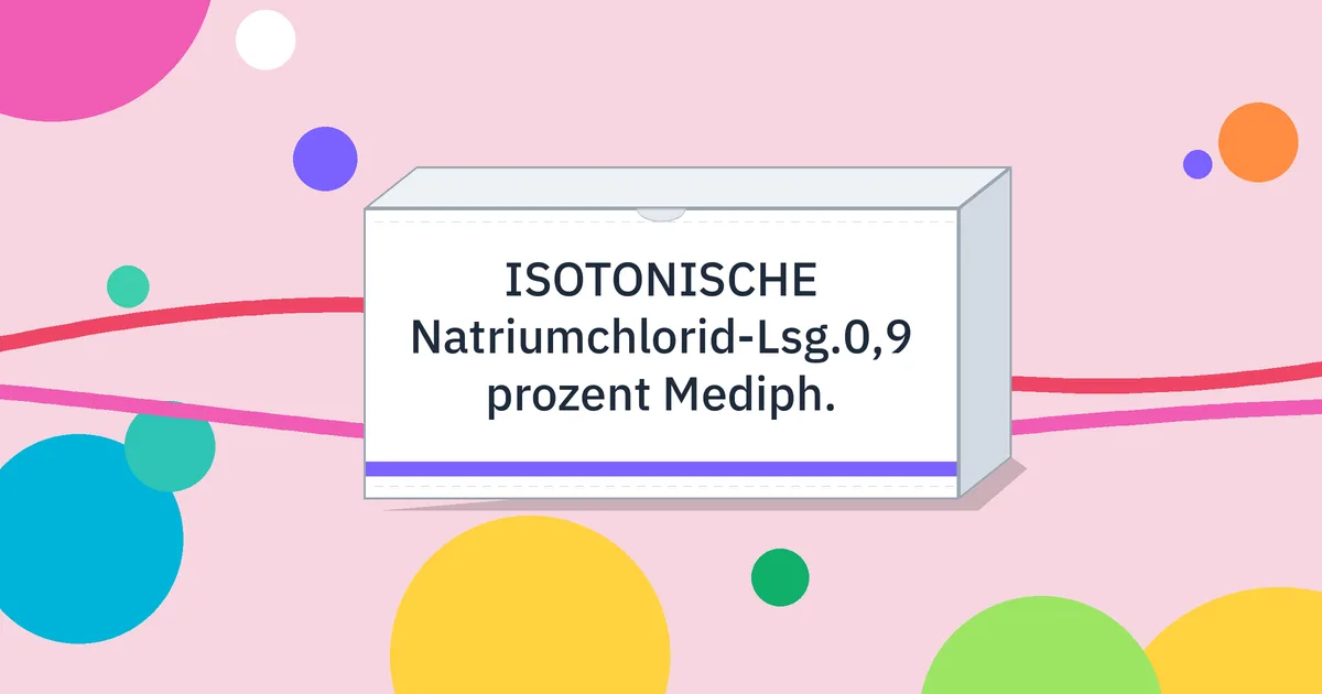 Symbolbild: Packung mit der Aufschrift ISOTONISCHE Natriumchlorid-Lsg.0,9 prozent Mediph. (PZN 19392304) – Verfügbarkeit und Bezug in Apotheken in Frankfurt am Main
