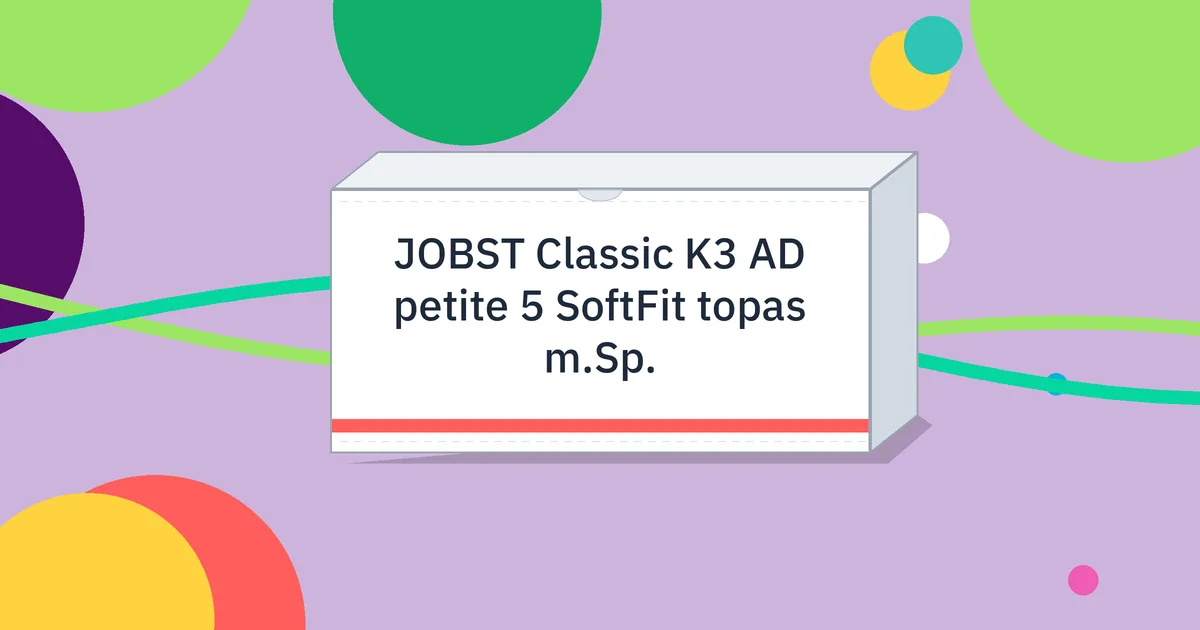 Symbolbild: Packung mit der Aufschrift JOBST Classic K3 AD petite 5 SoftFit topas m.Sp. (PZN 14223614) – Verfügbarkeit und Bezug in Apotheken in Frankfurt am Main