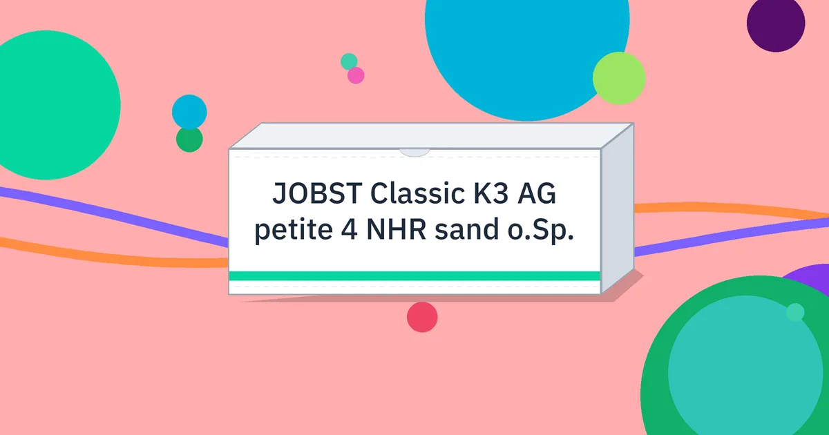 Symbolbild: Packung mit der Aufschrift JOBST Classic K3 AG petite 4 NHR sand o.Sp. (PZN 13072946) – Verfügbarkeit und Bezug in Apotheken in Frankfurt am Main