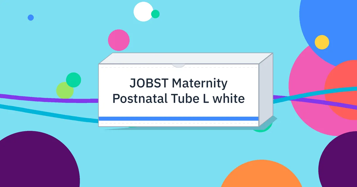 Symbolbild: Packung mit der Aufschrift JOBST Maternity Postnatal Tube L white (PZN 18311491) – Verfügbarkeit und Bezug in Apotheken in Frankfurt am Main