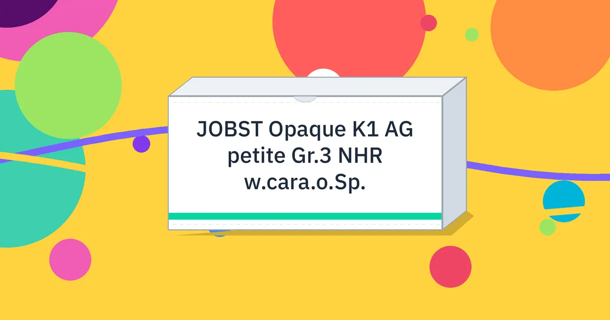 Symbolbild: Packung mit der Aufschrift JOBST Opaque K1 AG petite Gr.3 NHR w.cara.o.Sp. (PZN 13088427) – Verfügbarkeit und Bezug in Apotheken in Frankfurt am Main