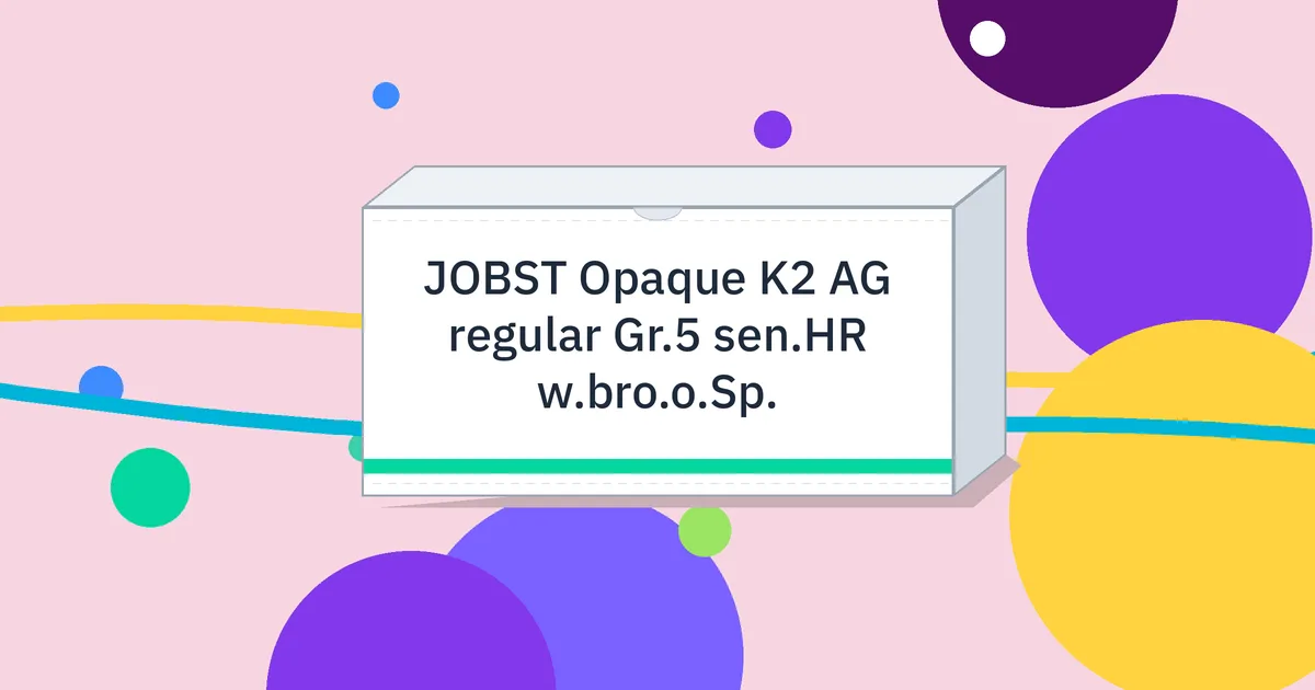 Symbolbild: Packung mit der Aufschrift JOBST Opaque K2 AG regular Gr.5 sen.HR w.bro.o.Sp. (PZN 13112893) – Verfügbarkeit und Bezug in Apotheken in Frankfurt am Main