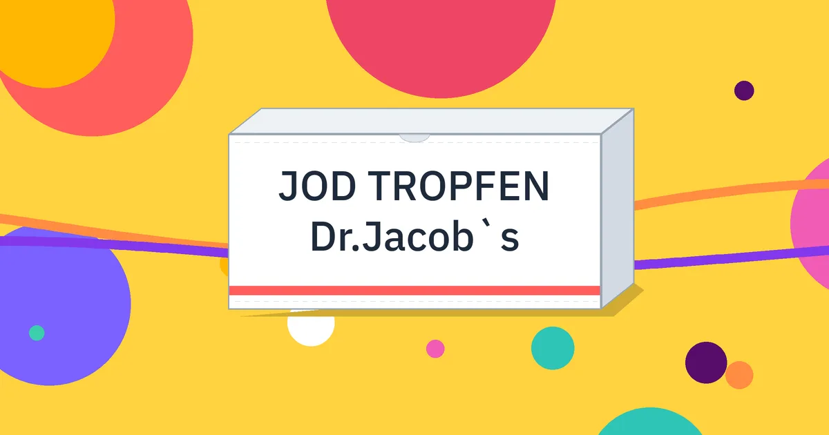 Symbolbild: Packung mit der Aufschrift JOD TROPFEN Dr.Jacob`s (PZN 17565568) – Verfügbarkeit und Bezug in Apotheken in Frankfurt am Main