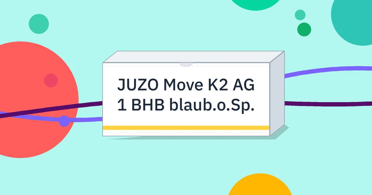 Symbolbild: Packung mit der Aufschrift JUZO Move K2 AG 1 BHB blaub.o.Sp. (PZN 18557720) – Verfügbarkeit und Bezug in Apotheken in Frankfurt am Main