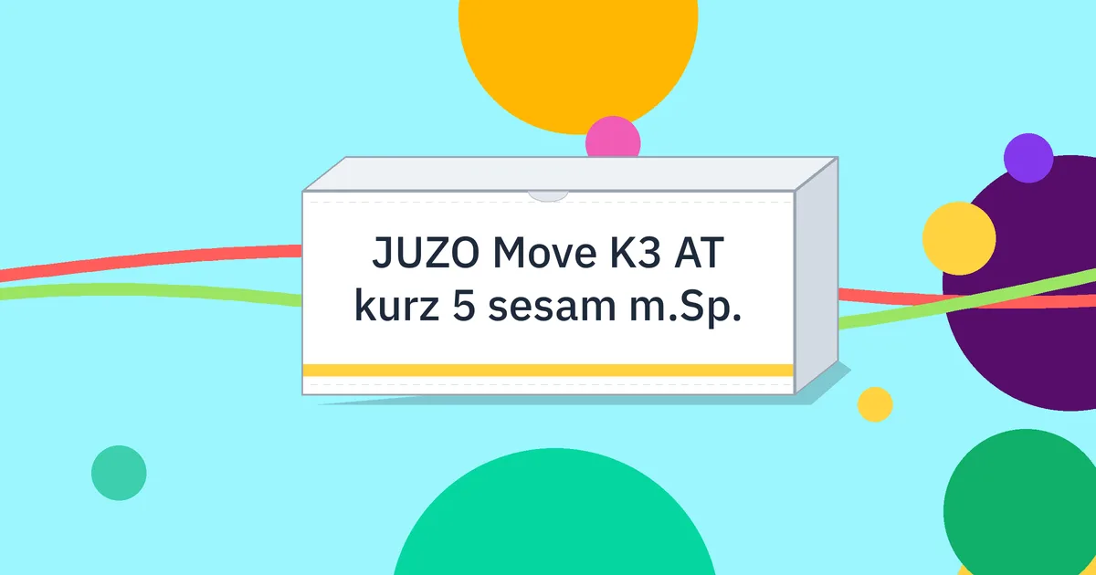 Symbolbild: Packung mit der Aufschrift JUZO Move K3 AT kurz 5 sesam m.Sp. (PZN 20683142) – Verfügbarkeit und Bezug in Apotheken in Frankfurt am Main