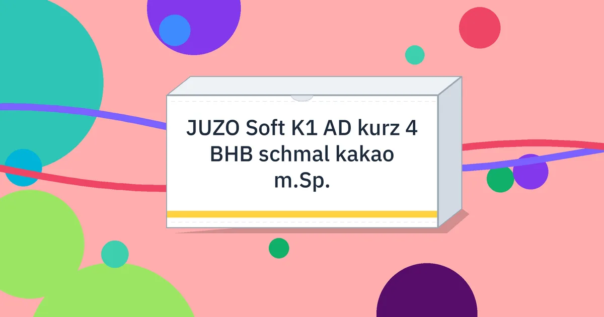 Symbolbild: Packung mit der Aufschrift JUZO Soft K1 AD kurz 4 BHB schmal kakao m.Sp. (PZN 15462025) – Verfügbarkeit und Bezug in Apotheken in Frankfurt am Main