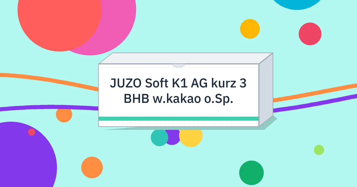 Symbolbild: Packung mit der Aufschrift JUZO Soft K1 AG kurz 3 BHB w.kakao o.Sp. (PZN 14839083) – Verfügbarkeit und Bezug in Apotheken in Frankfurt am Main