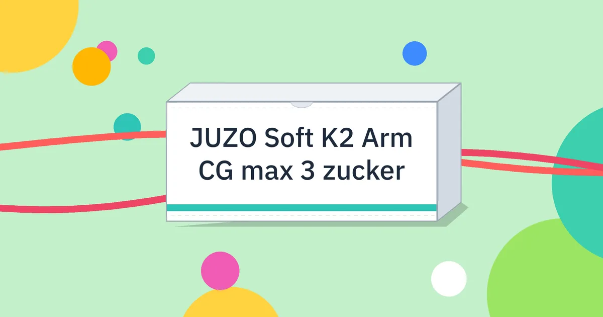 Symbolbild: Packung mit der Aufschrift JUZO Soft K2 Arm CG max 3 zucker (PZN 15513679) – Verfügbarkeit und Bezug in Apotheken in Frankfurt am Main