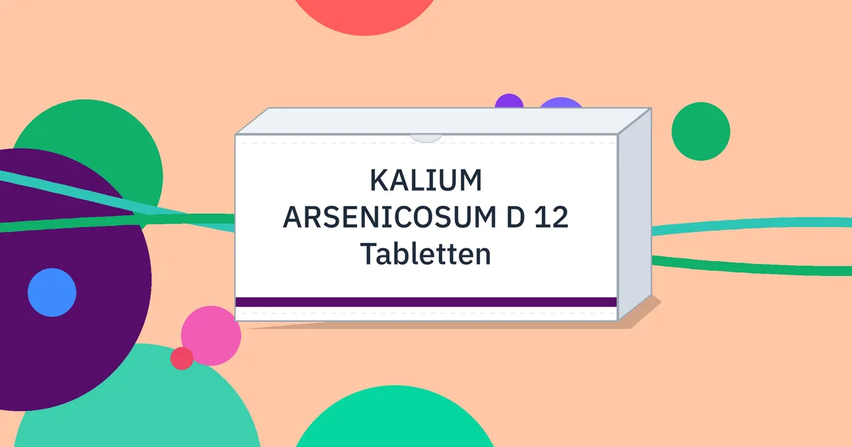 Symbolbild: Packung mit der Aufschrift KALIUM ARSENICOSUM D 12 Tabletten (PZN 02632112) – Verfügbarkeit und Bezug in Apotheken in Frankfurt am Main