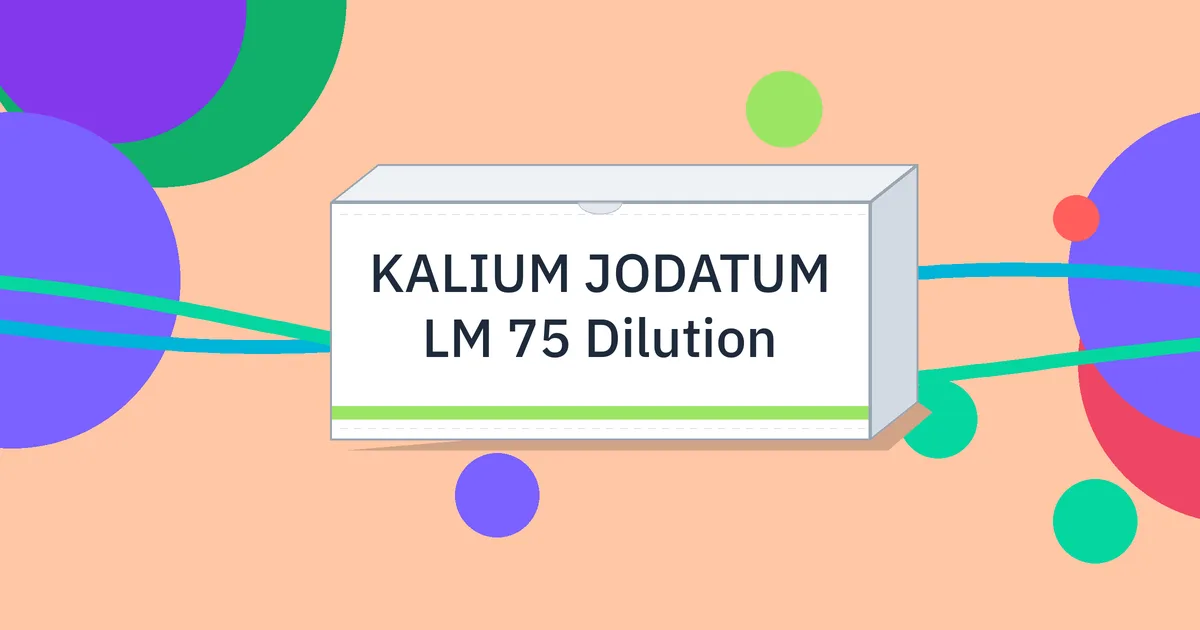 Symbolbild: Packung mit der Aufschrift KALIUM JODATUM LM 75 Dilution (PZN 12922650) – Verfügbarkeit und Bezug in Apotheken in Frankfurt am Main