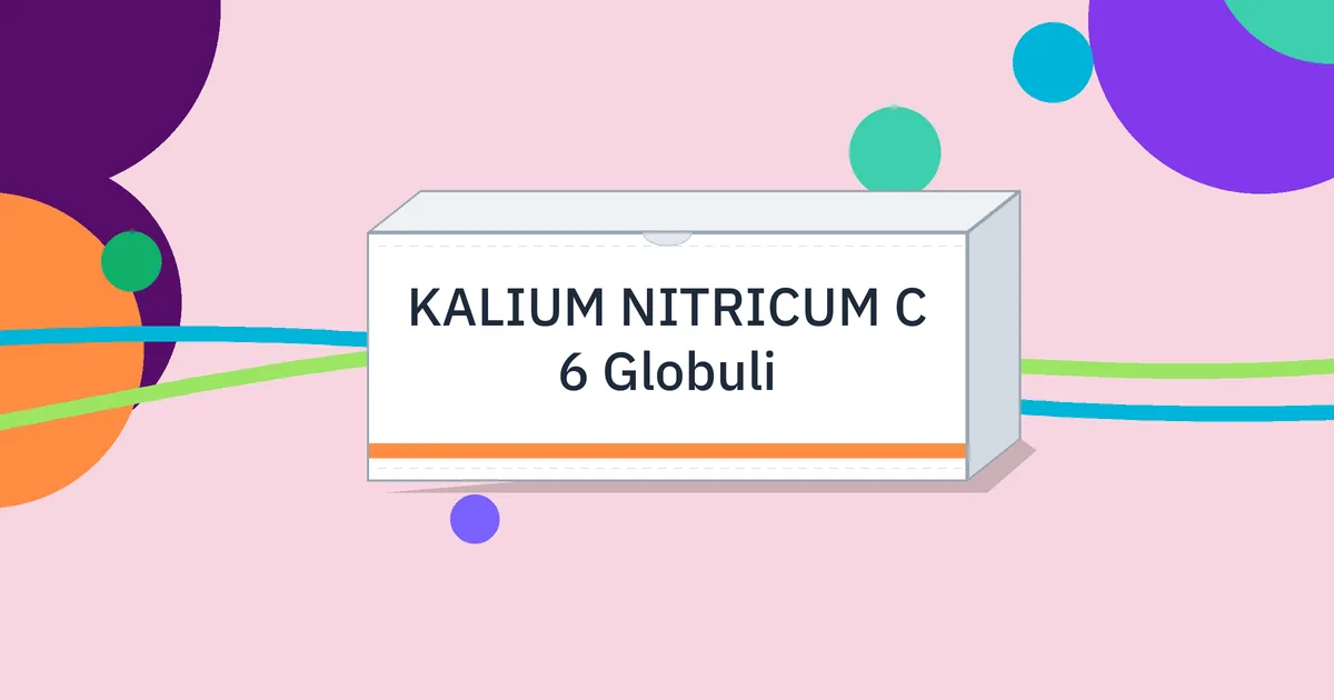 Symbolbild: Packung mit der Aufschrift KALIUM NITRICUM C 6 Globuli (PZN 19717858) – Verfügbarkeit und Bezug in Apotheken in Frankfurt am Main