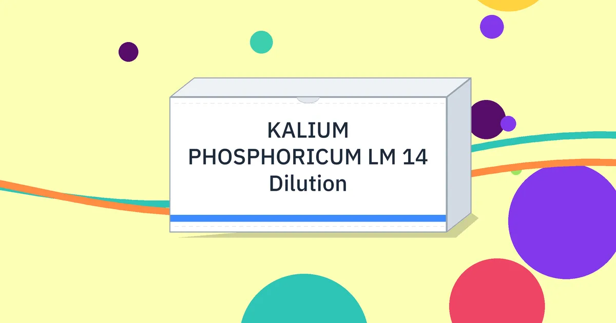 Symbolbild: Packung mit der Aufschrift KALIUM PHOSPHORICUM LM 14 Dilution (PZN 12924577) – Verfügbarkeit und Bezug in Apotheken in Frankfurt am Main