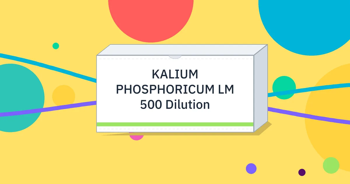 Symbolbild: Packung mit der Aufschrift KALIUM PHOSPHORICUM LM 500 Dilution (PZN 16813426) – Verfügbarkeit und Bezug in Apotheken in Frankfurt am Main