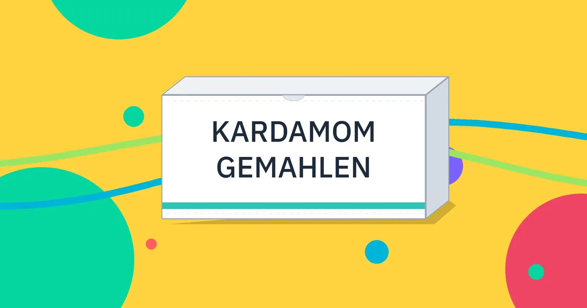 Symbolbild: Packung mit der Aufschrift KARDAMOM GEMAHLEN (PZN 10810792) – Verfügbarkeit und Bezug in Apotheken in Frankfurt am Main