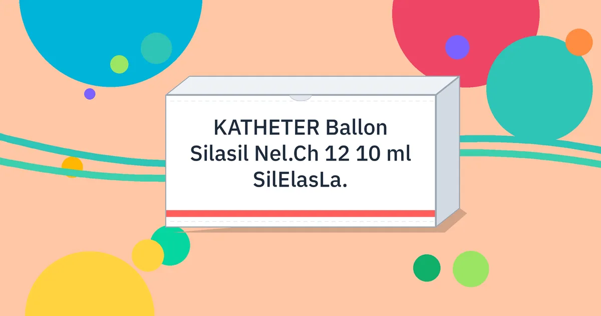 Symbolbild: Packung mit der Aufschrift KATHETER Ballon Silasil Nel.Ch 12 10 ml SilElasLa. (PZN 04903377) – Verfügbarkeit und Bezug in Apotheken in Frankfurt am Main