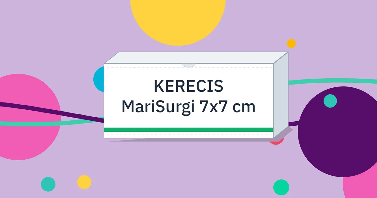 Symbolbild: Packung mit der Aufschrift KERECIS MariSurgi 7x7 cm (PZN 20600498) – Verfügbarkeit und Bezug in Apotheken in Frankfurt am Main