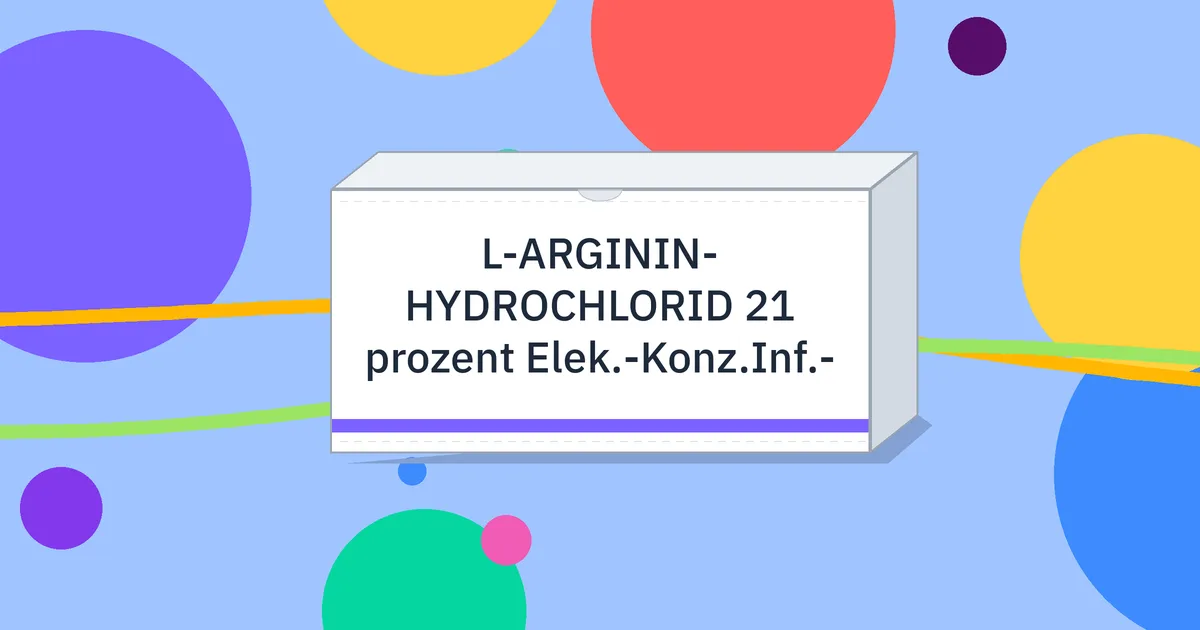 Symbolbild: Packung mit der Aufschrift L-ARGININ-HYDROCHLORID 21 prozent Elek.-Konz.Inf.- (PZN 09704010) – Verfügbarkeit und Bezug in Apotheken in Frankfurt am Main
