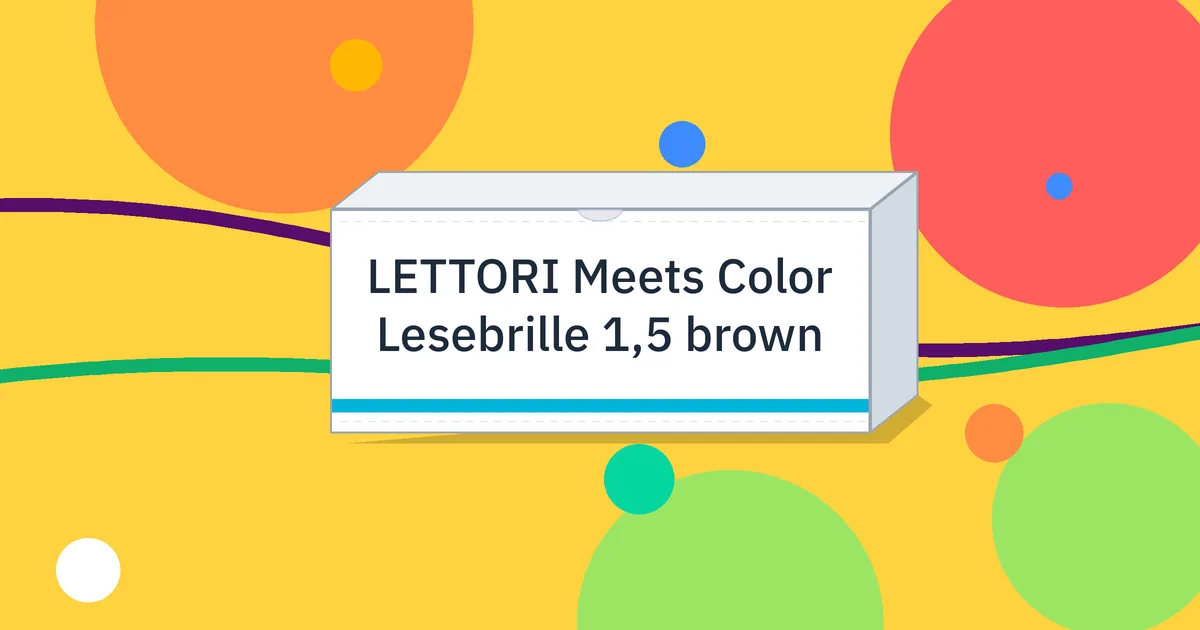 Symbolbild: Packung mit der Aufschrift LETTORI Meets Color Lesebrille 1,5 brown (PZN 11141821) – Verfügbarkeit und Bezug in Apotheken in Frankfurt am Main