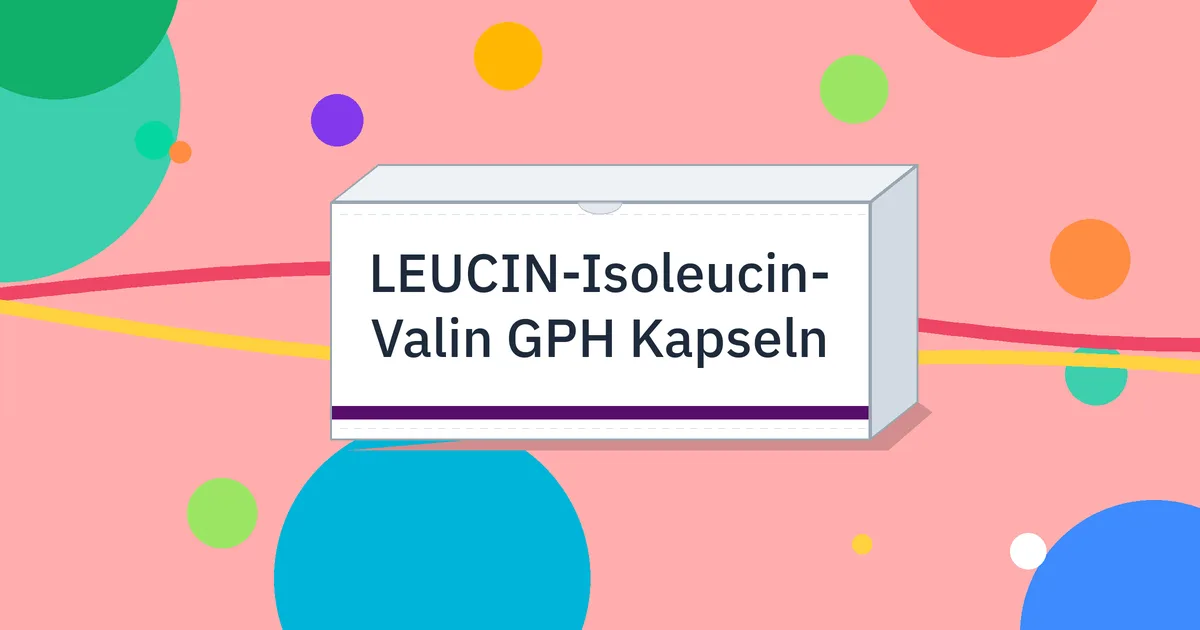 Symbolbild: Packung mit der Aufschrift LEUCIN-Isoleucin-Valin GPH Kapseln (PZN 17755470) – Verfügbarkeit und Bezug in Apotheken in Frankfurt am Main