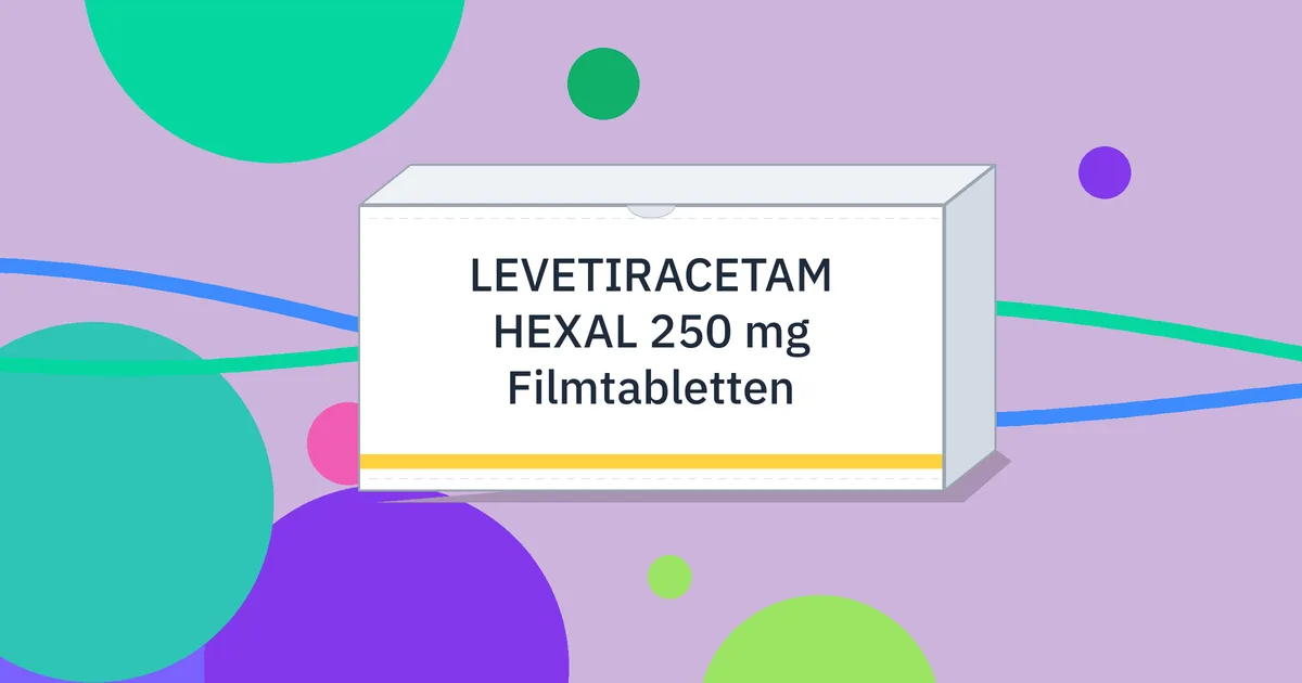 Symbolbild: Packung mit der Aufschrift LEVETIRACETAM HEXAL 250 mg Filmtabletten (PZN 09123170) – Verfügbarkeit und Bezug in Apotheken in Frankfurt am Main