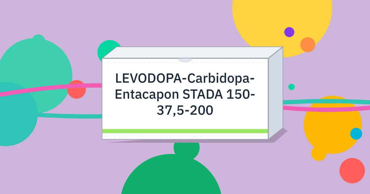 Symbolbild: Packung mit der Aufschrift LEVODOPA-Carbidopa-Entacapon STADA 150-37,5-200 (PZN 10386851) – Verfügbarkeit und Bezug in Apotheken in Frankfurt am Main