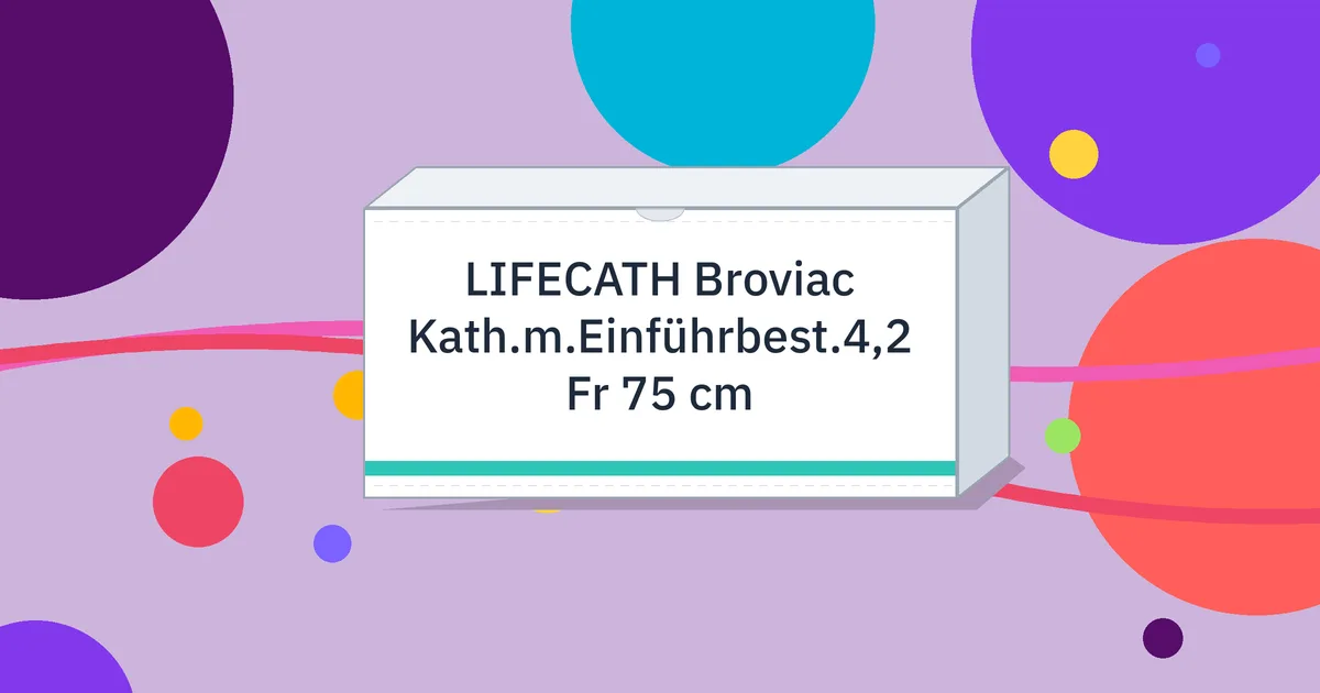 Symbolbild: Packung mit der Aufschrift LIFECATH Broviac Kath.m.Einführbest.4,2 Fr 75 cm (PZN 09397619) – Verfügbarkeit und Bezug in Apotheken in Frankfurt am Main