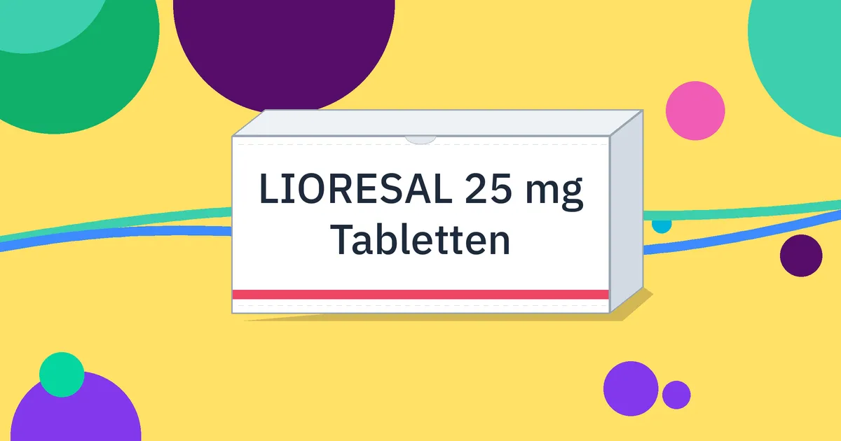 Symbolbild: Packung mit der Aufschrift LIORESAL 25 mg Tabletten (PZN 08874833) – Verfügbarkeit und Bezug in Apotheken in Frankfurt am Main