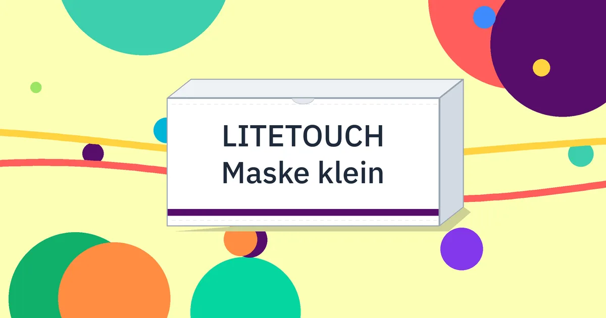 Symbolbild: Packung mit der Aufschrift LITETOUCH Maske klein (PZN 09693447) – Verfügbarkeit und Bezug in Apotheken in Frankfurt am Main