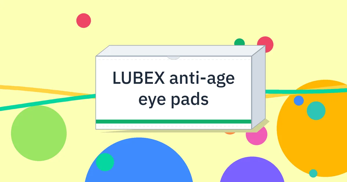 Symbolbild: Packung mit der Aufschrift LUBEX anti-age eye pads (PZN 16156833) – Verfügbarkeit und Bezug in Apotheken in Frankfurt am Main