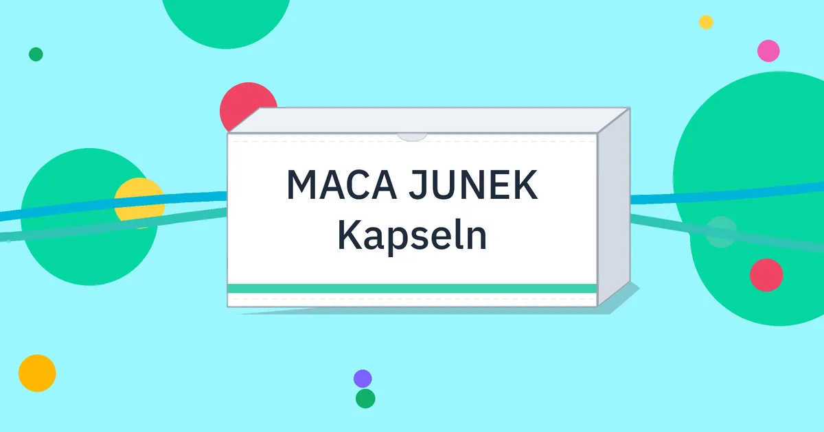 Symbolbild: Packung mit der Aufschrift MACA JUNEK Kapseln (PZN 10396772) – Verfügbarkeit und Bezug in Apotheken in Frankfurt am Main
