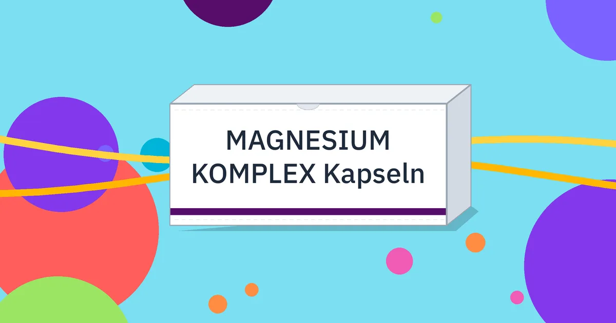 Symbolbild: Packung mit der Aufschrift MAGNESIUM KOMPLEX Kapseln (PZN 02222704) – Verfügbarkeit und Bezug in Apotheken in Frankfurt am Main