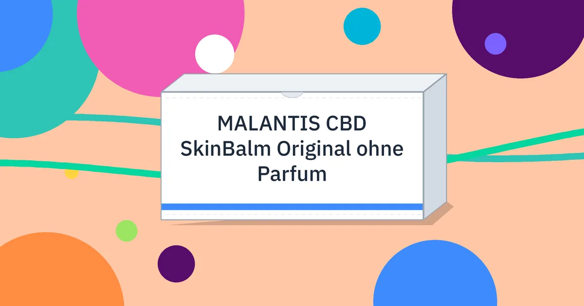 Symbolbild: Packung mit der Aufschrift MALANTIS CBD SkinBalm Original ohne Parfum (PZN 18221285) – Verfügbarkeit und Bezug in Apotheken in Frankfurt am Main