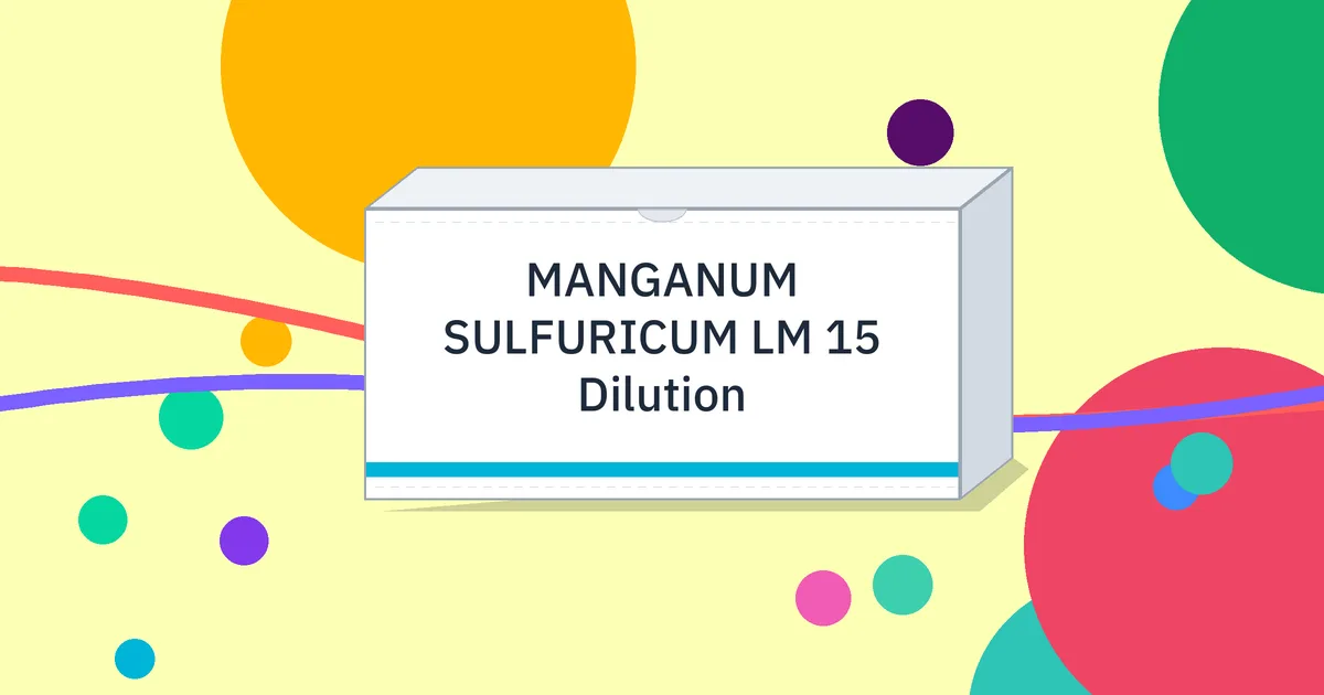 Symbolbild: Packung mit der Aufschrift MANGANUM SULFURICUM LM 15 Dilution (PZN 12946030) – Verfügbarkeit und Bezug in Apotheken in Frankfurt am Main