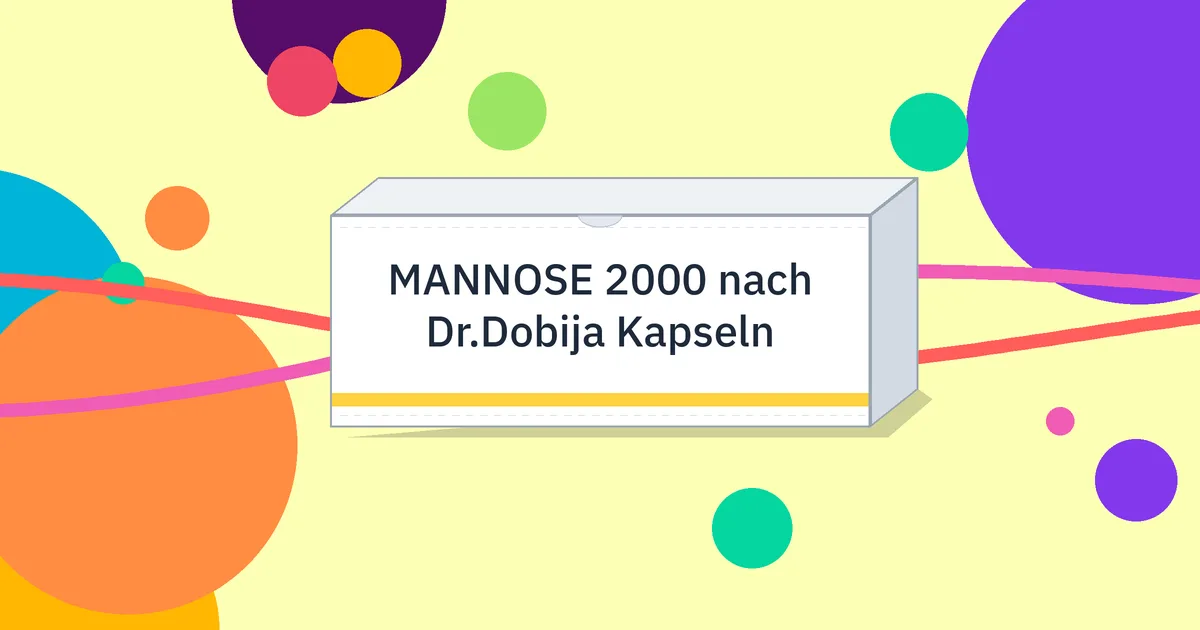Symbolbild: Packung mit der Aufschrift MANNOSE 2000 nach Dr.Dobija Kapseln (PZN 19629769) – Verfügbarkeit und Bezug in Apotheken in Frankfurt am Main