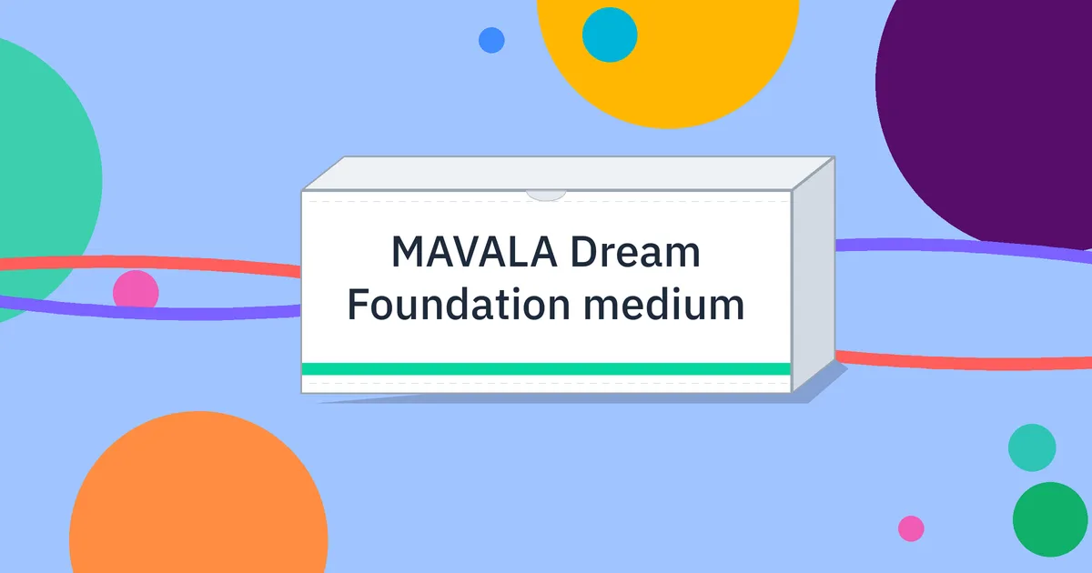 Symbolbild: Packung mit der Aufschrift MAVALA Dream Foundation medium (PZN 20613070) – Verfügbarkeit und Bezug in Apotheken in Frankfurt am Main
