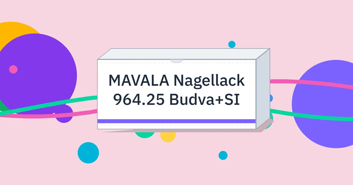 Symbolbild: Packung mit der Aufschrift MAVALA Nagellack 964.25 Budva+SI (PZN 17969633) – Verfügbarkeit und Bezug in Apotheken in Frankfurt am Main