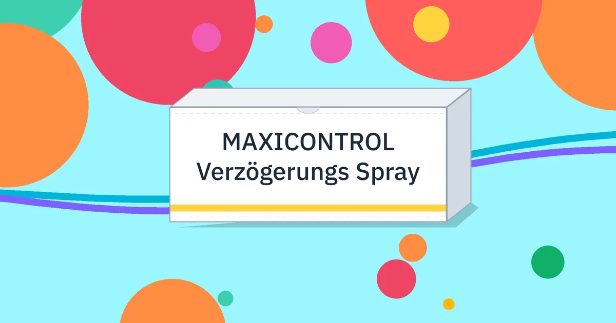 Symbolbild: Packung mit der Aufschrift MAXICONTROL Verzögerungs Spray (PZN 18709590) – Verfügbarkeit und Bezug in Apotheken in Frankfurt am Main