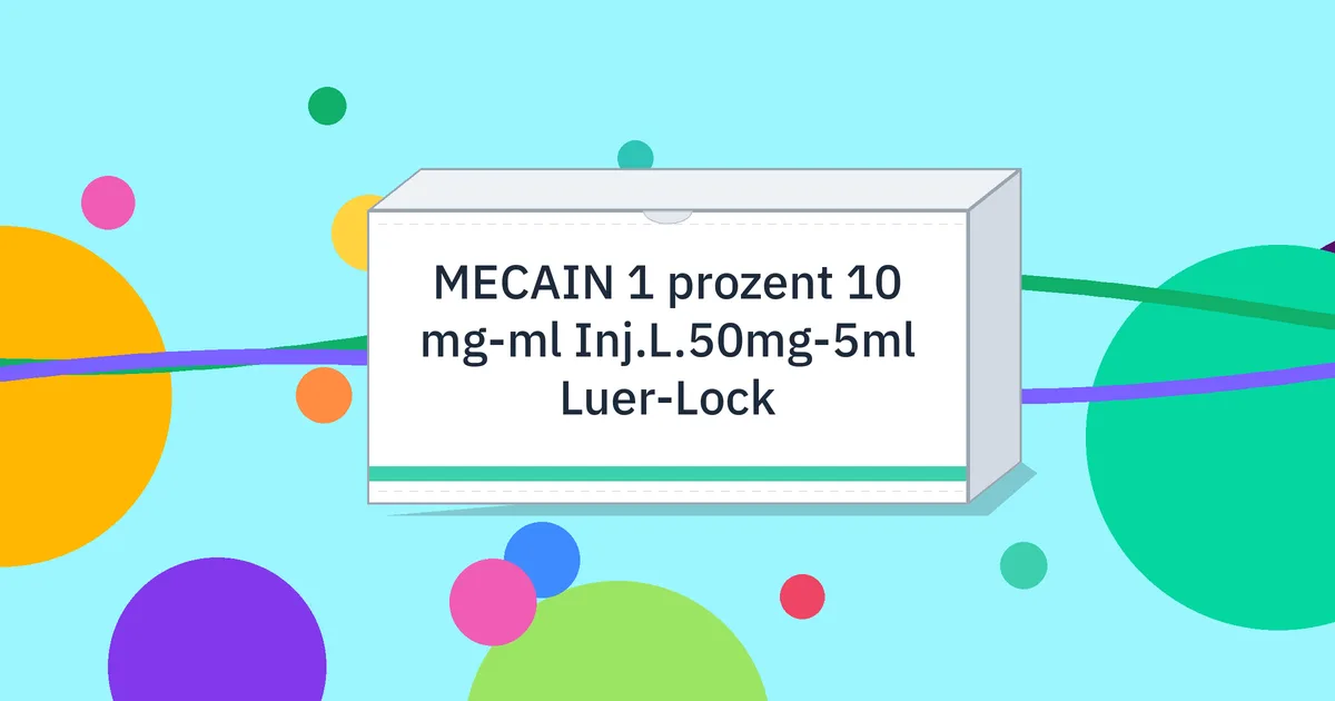 Symbolbild: Packung mit der Aufschrift MECAIN 1 prozent 10 mg-ml Inj.L.50mg-5ml Luer-Lock (PZN 11356220) – Verfügbarkeit und Bezug in Apotheken in Frankfurt am Main