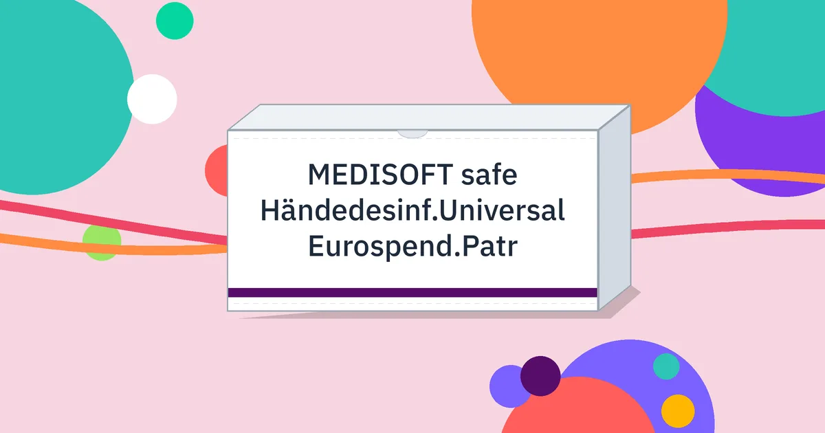 Symbolbild: Packung mit der Aufschrift MEDISOFT safe Händedesinf.Universal Eurospend.Patr (PZN 19911974) – Verfügbarkeit und Bezug in Apotheken in Frankfurt am Main
