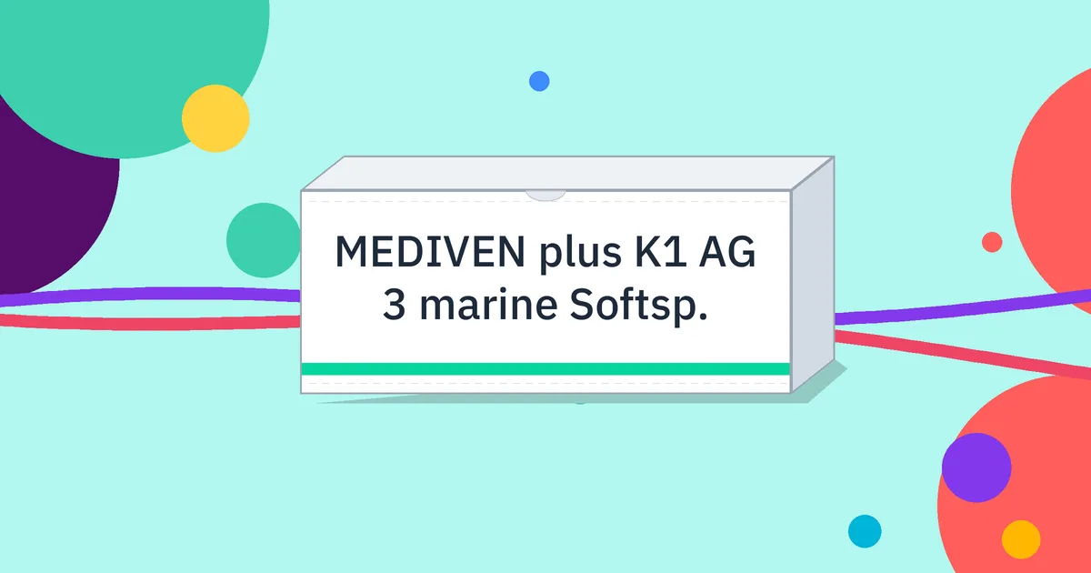 Symbolbild: Packung mit der Aufschrift MEDIVEN plus K1 AG 3 marine Softsp. (PZN 15055567) – Verfügbarkeit und Bezug in Apotheken in Frankfurt am Main