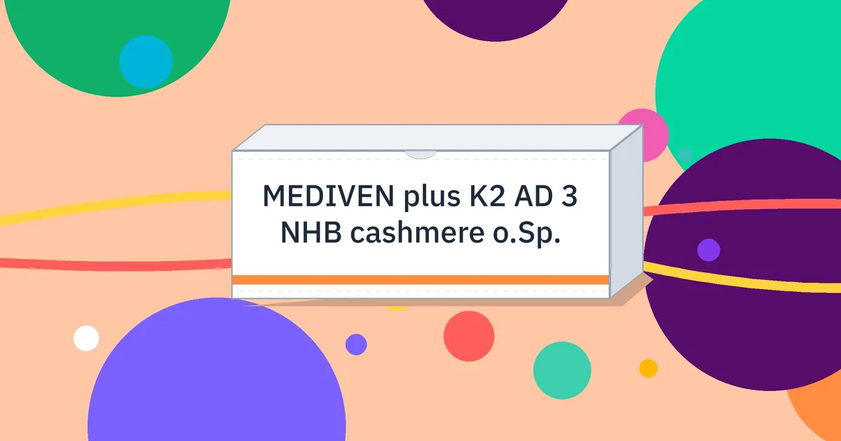 Symbolbild: Packung mit der Aufschrift MEDIVEN plus K2 AD 3 NHB cashmere o.Sp. (PZN 15936291) – Verfügbarkeit und Bezug in Apotheken in Frankfurt am Main