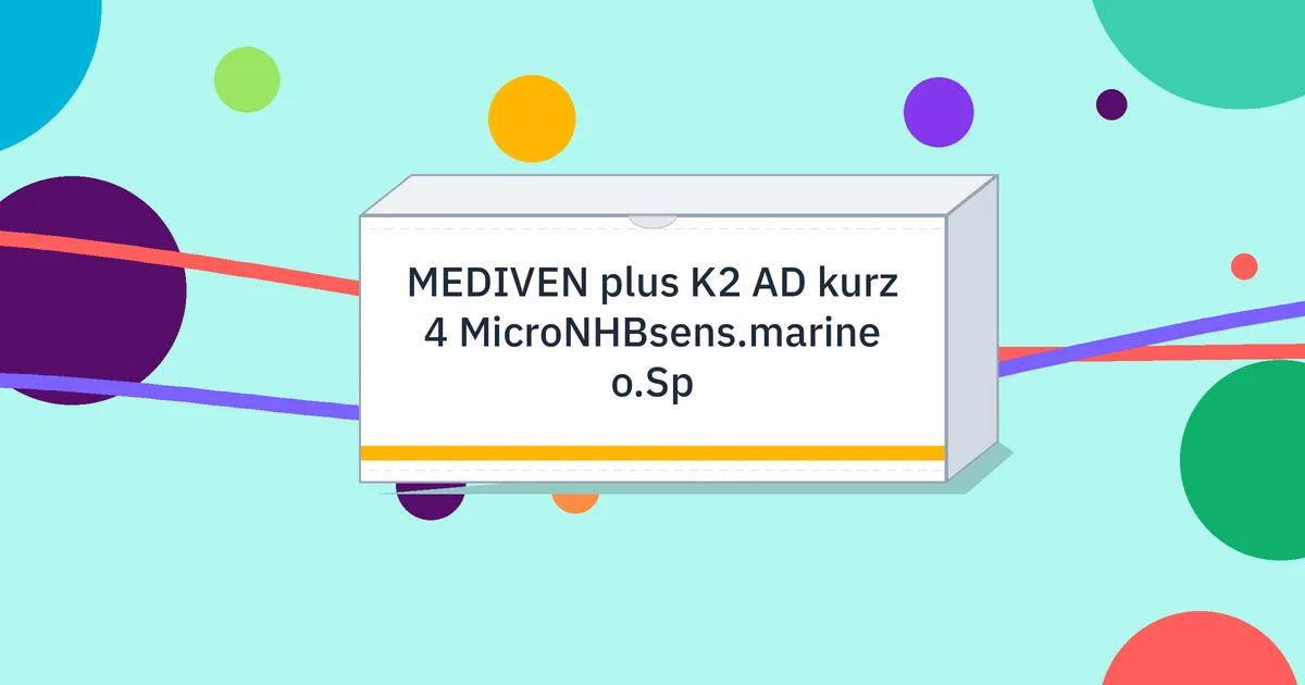 Symbolbild: Packung mit der Aufschrift MEDIVEN plus K2 AD kurz 4 MicroNHBsens.marine o.Sp (PZN 15934524) – Verfügbarkeit und Bezug in Apotheken in Frankfurt am Main