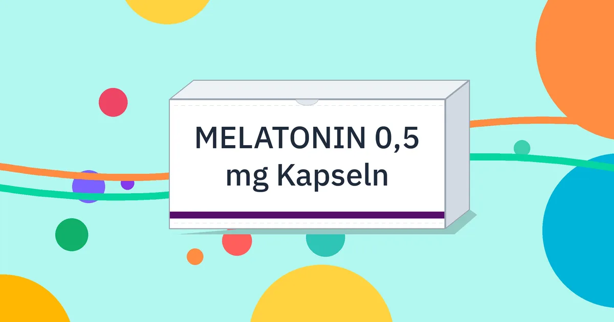 Symbolbild: Packung mit der Aufschrift MELATONIN 0,5 mg Kapseln (PZN 18203614) – Verfügbarkeit und Bezug in Apotheken in Frankfurt am Main