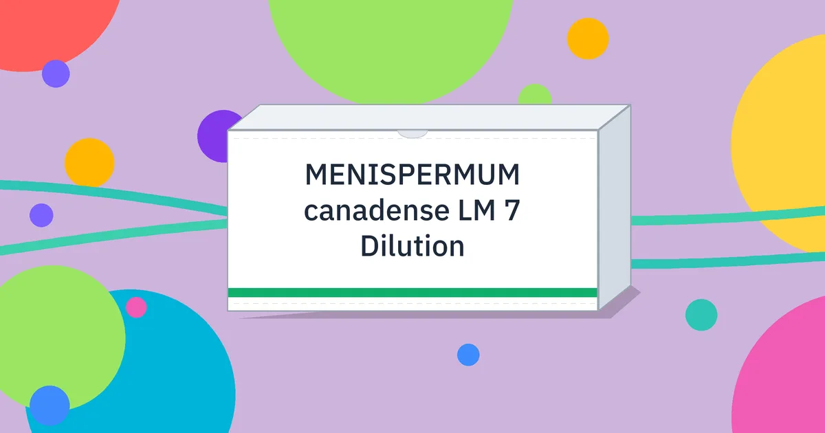 Symbolbild: Packung mit der Aufschrift MENISPERMUM canadense LM 7 Dilution (PZN 13603237) – Verfügbarkeit und Bezug in Apotheken in Frankfurt am Main