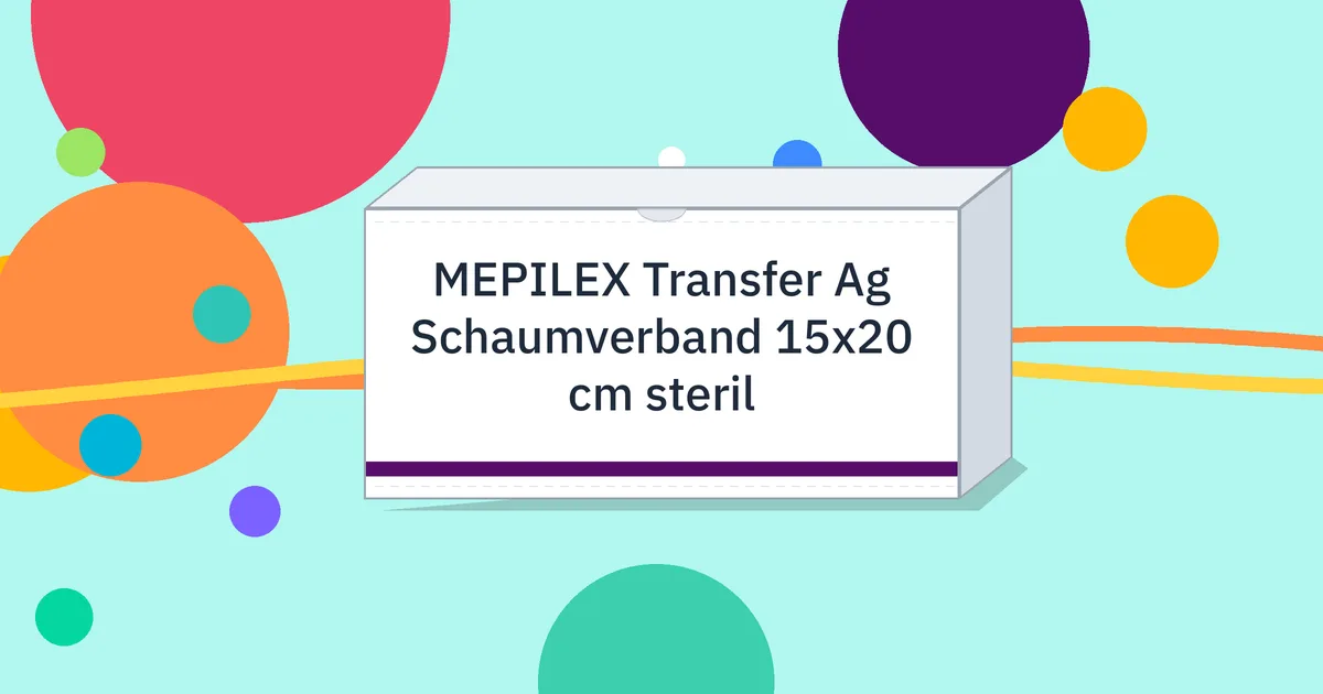 Symbolbild: Packung mit der Aufschrift MEPILEX Transfer Ag Schaumverband 15x20 cm steril (PZN 15323513) – Verfügbarkeit und Bezug in Apotheken in Frankfurt am Main