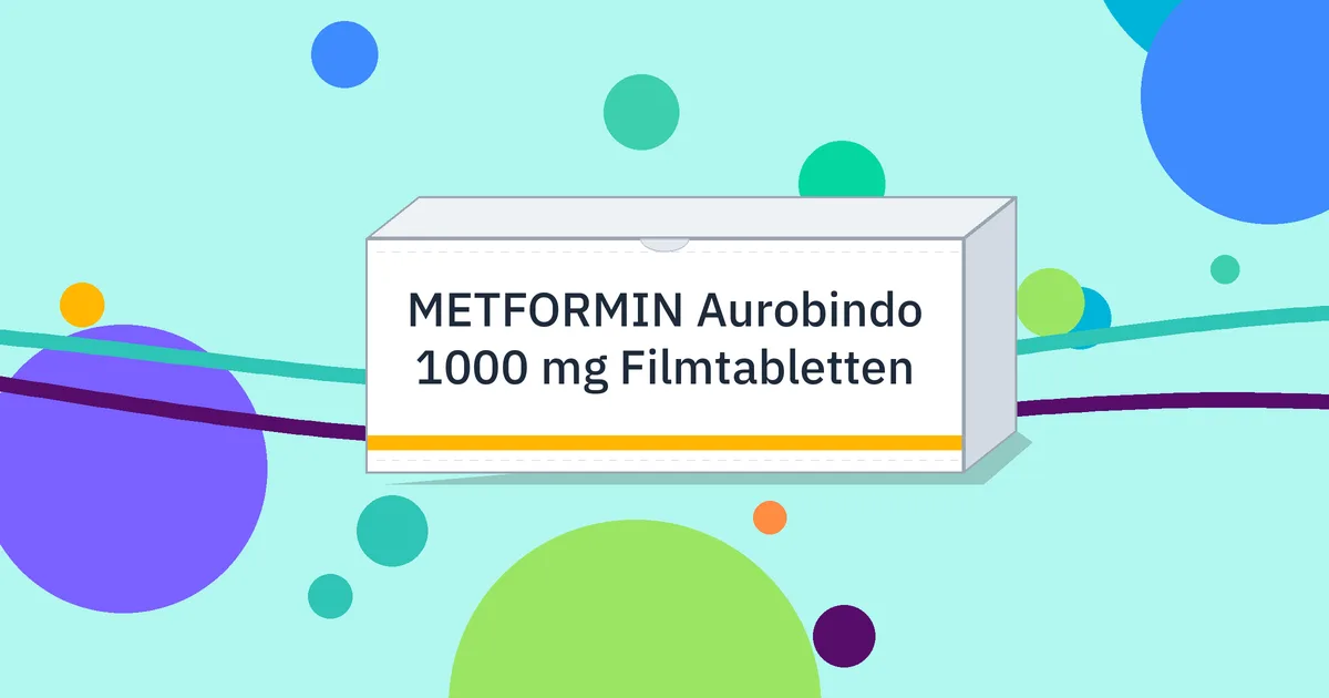 Symbolbild: Packung mit der Aufschrift METFORMIN Aurobindo 1000 mg Filmtabletten (PZN 17448957) – Verfügbarkeit und Bezug in Apotheken in Frankfurt am Main