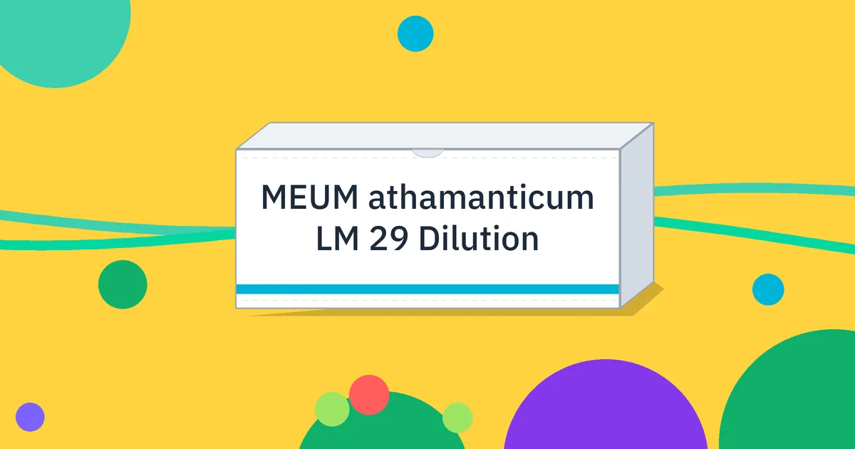 Symbolbild: Packung mit der Aufschrift MEUM athamanticum LM 29 Dilution (PZN 13607695) – Verfügbarkeit und Bezug in Apotheken in Frankfurt am Main